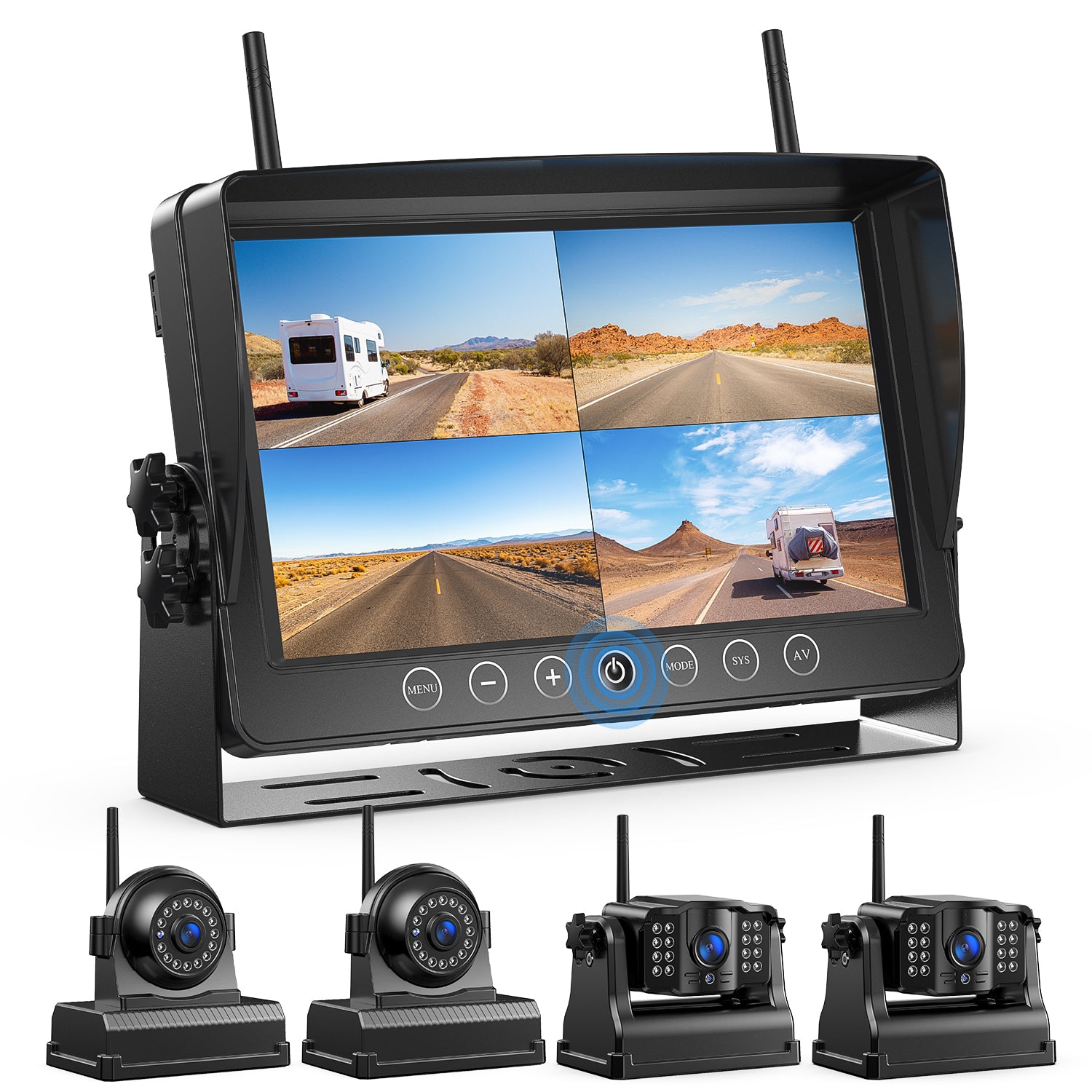 Fookoo HD 1080P 9" Magnetic Wireless Backup Camera,9" IPS Monitor, Rec
